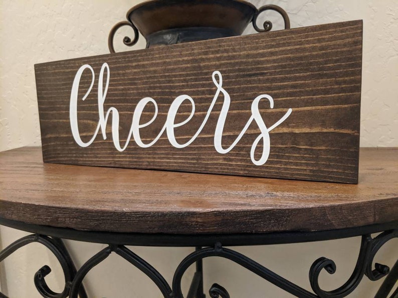 Cheers Wood Sign - Bar Sign - Wall Decor - Hand-painted Cheers Sign ...