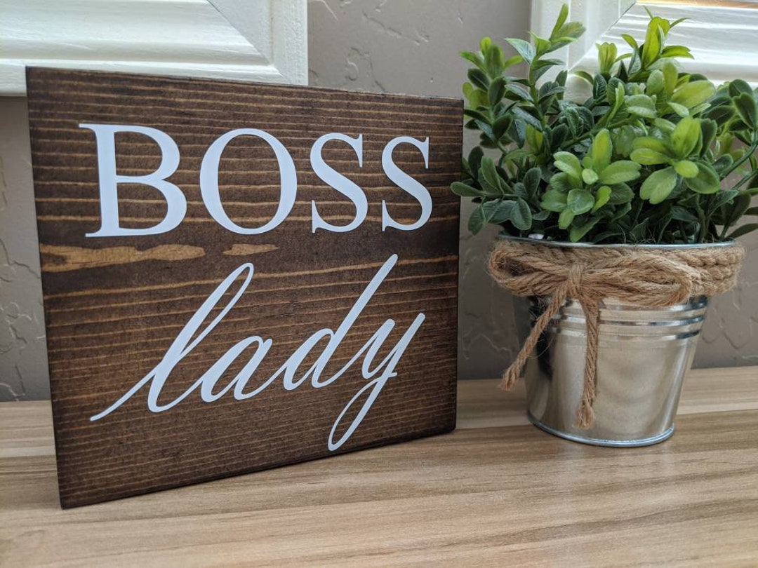 Boss Lady Sign- Boss Lady Desk Signs - Home Decor Wood Signs - Mini ...