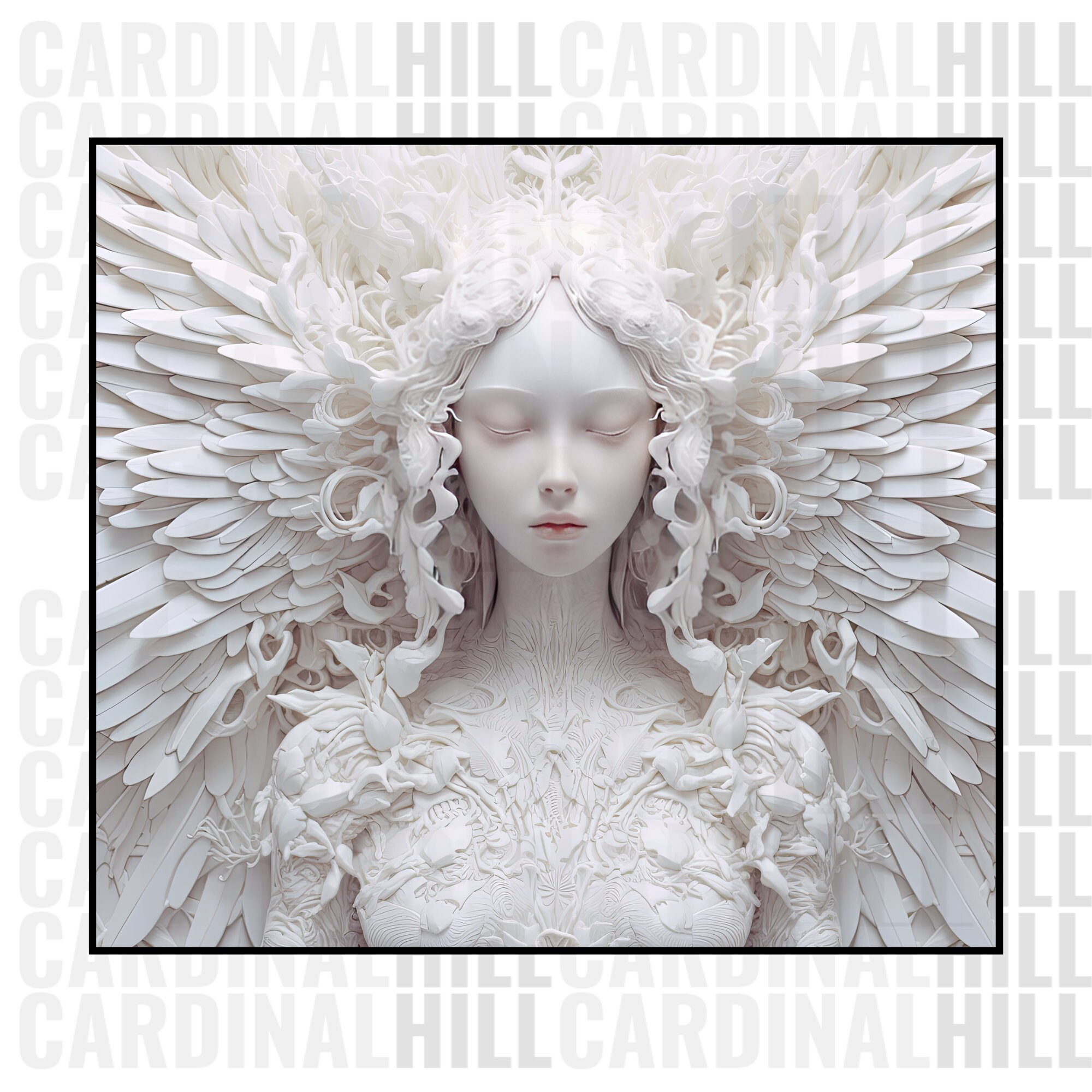 White Angel Wrap, 3D Angel, 20 Oz Skinny Tumbler, 3D Design, Straight ...