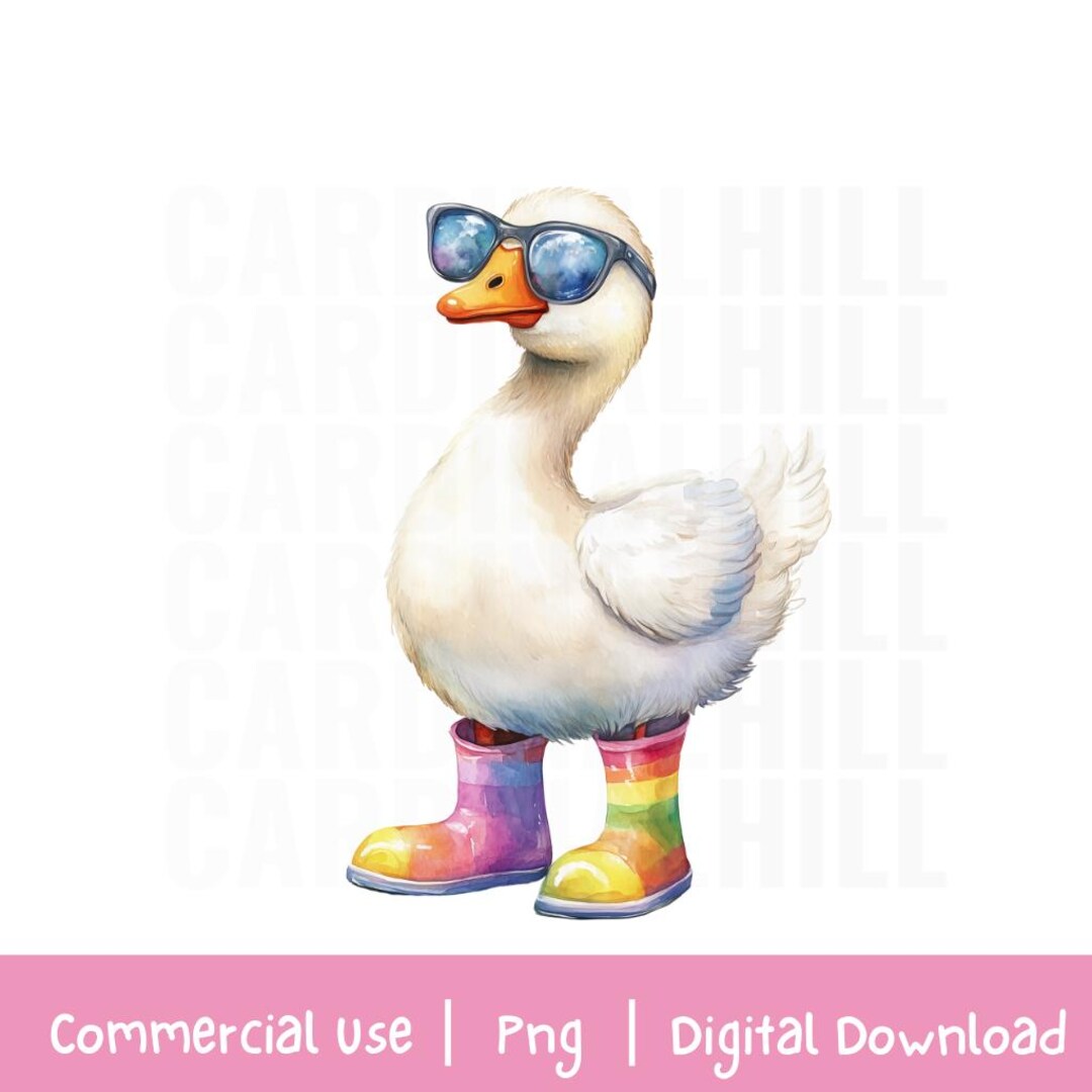 Rainbow Goose L Silly Goose Clipart L Silly Goose L Whimsical Clipart L ...