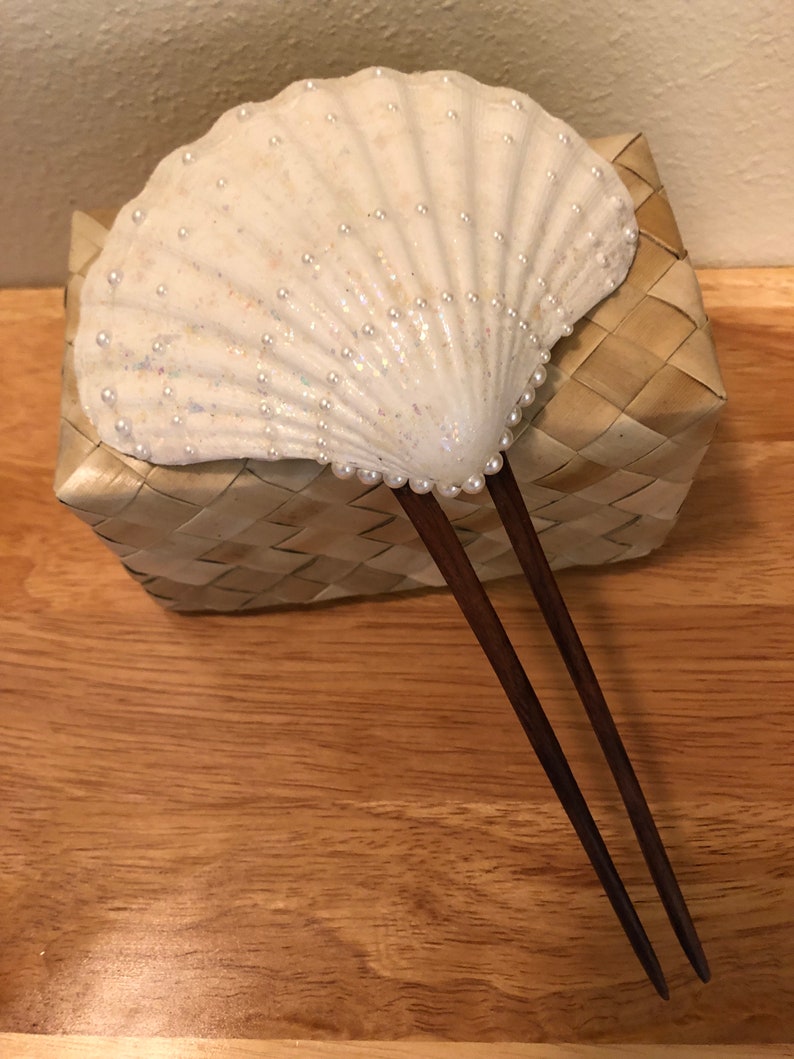 Confetti Glitter Shell Art,2 Prong Shell Hair Pick,french Polynesia ...