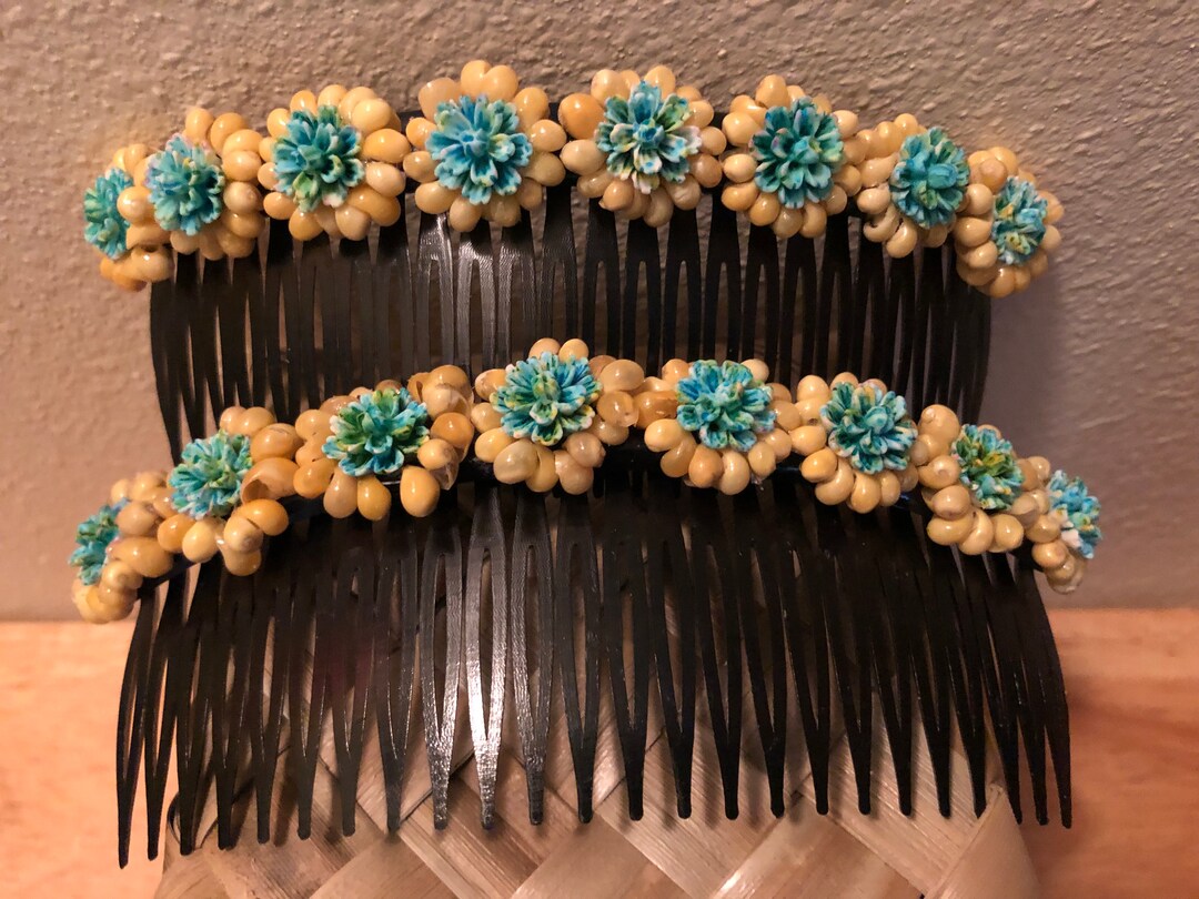 Yellow Mongo Shell Hair Comb Set,seashell Hair Combs,large Decorative ...