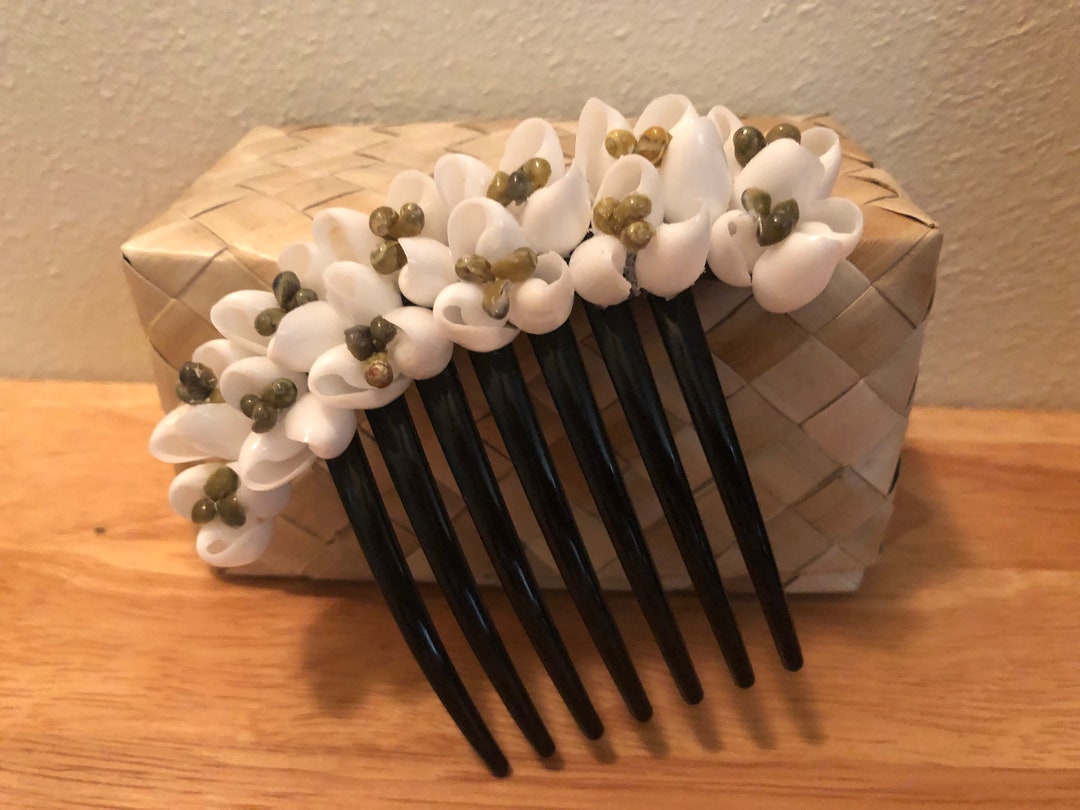 Large Pikake Theme Bubble Shell French Comb,decorative Shells,hawaiian ...