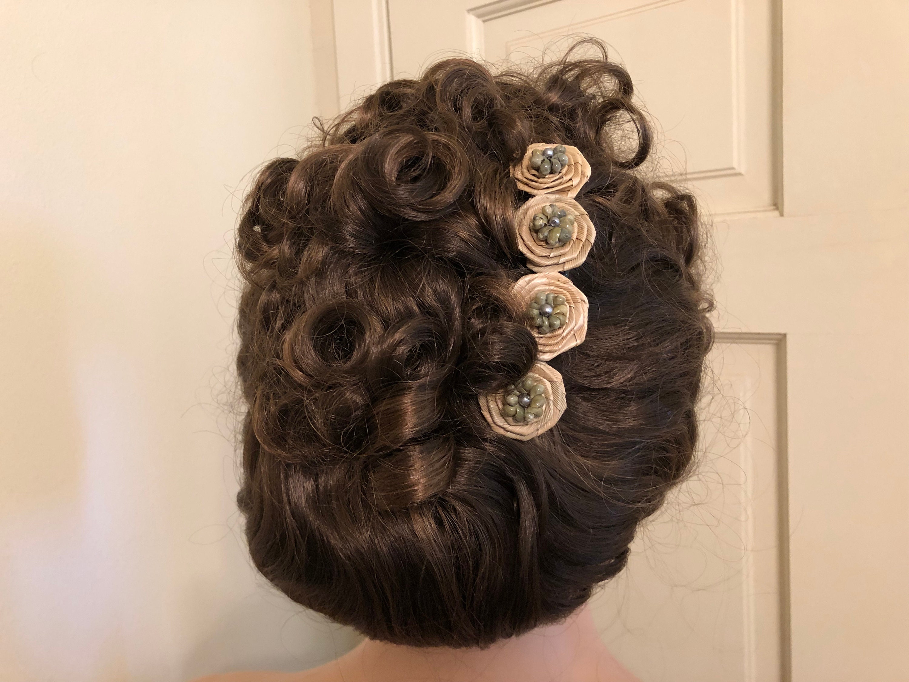 Lauhala Rosette French CombGreen Mongo Shell Hair | Etsy