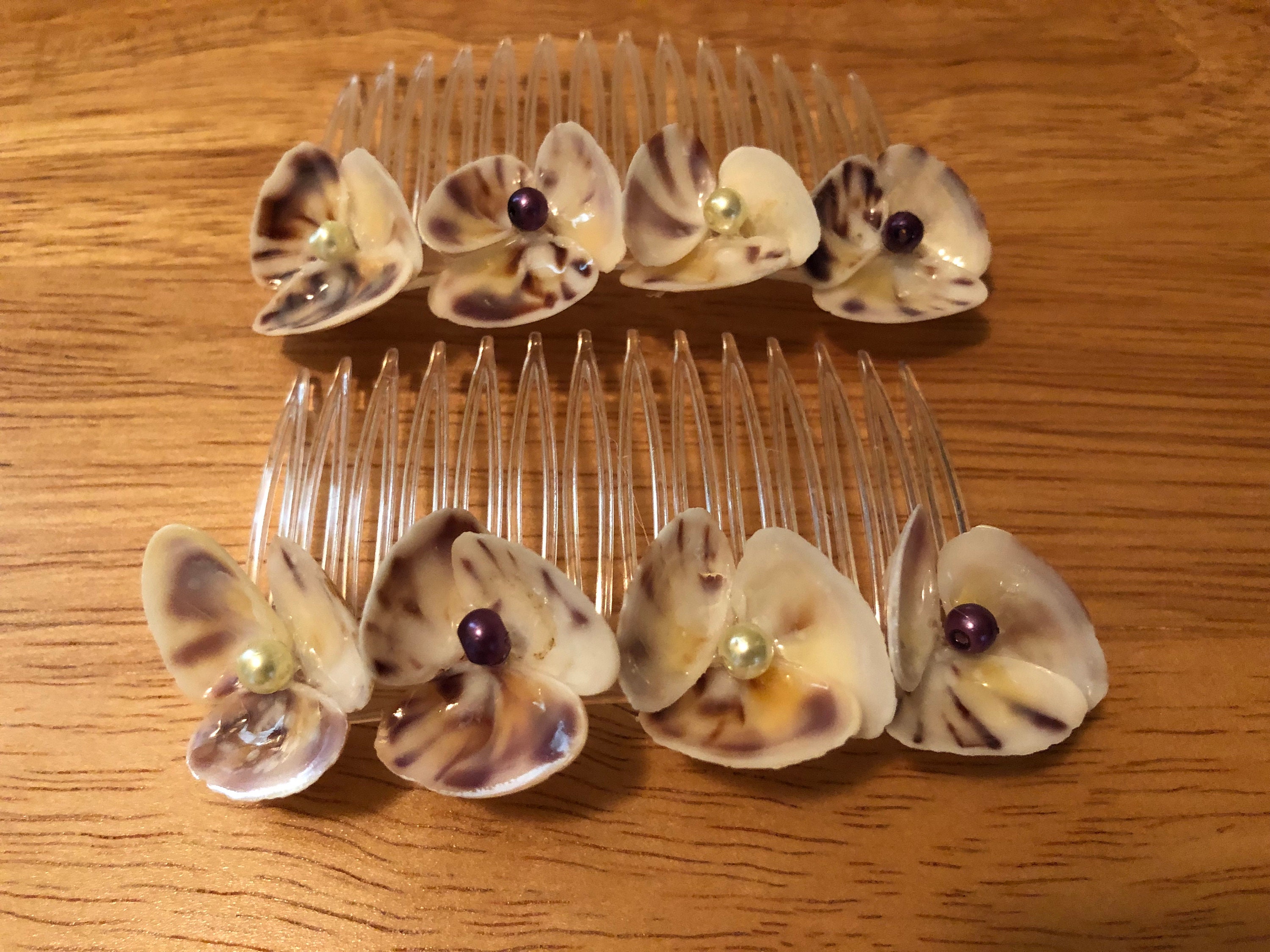Variety Shell Hair Comb Setssmall Shell Hair Combsdainty - Etsy