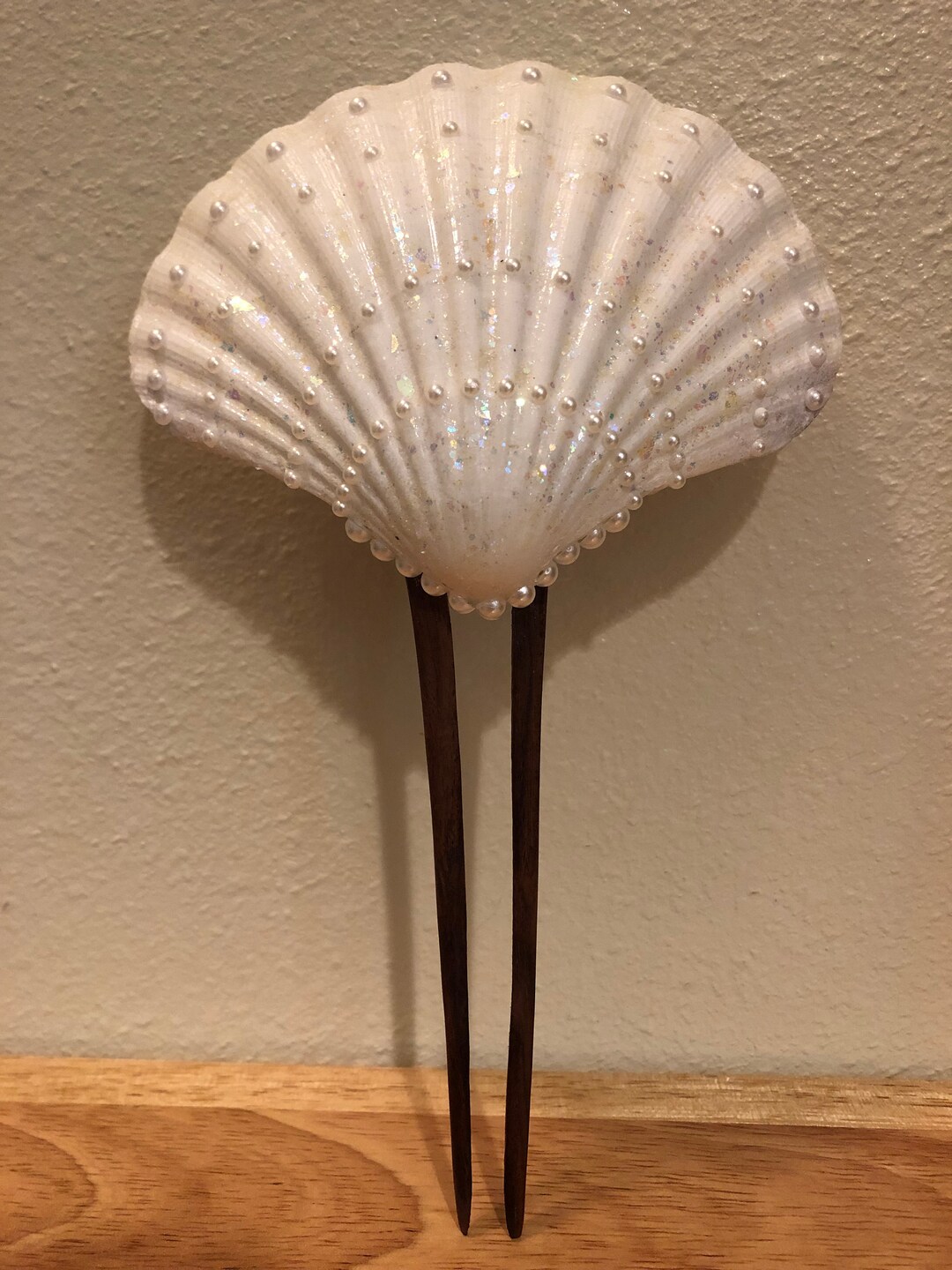 Confetti Glitter Shell Art,2 Prong Shell Hair Pick,french Polynesia ...
