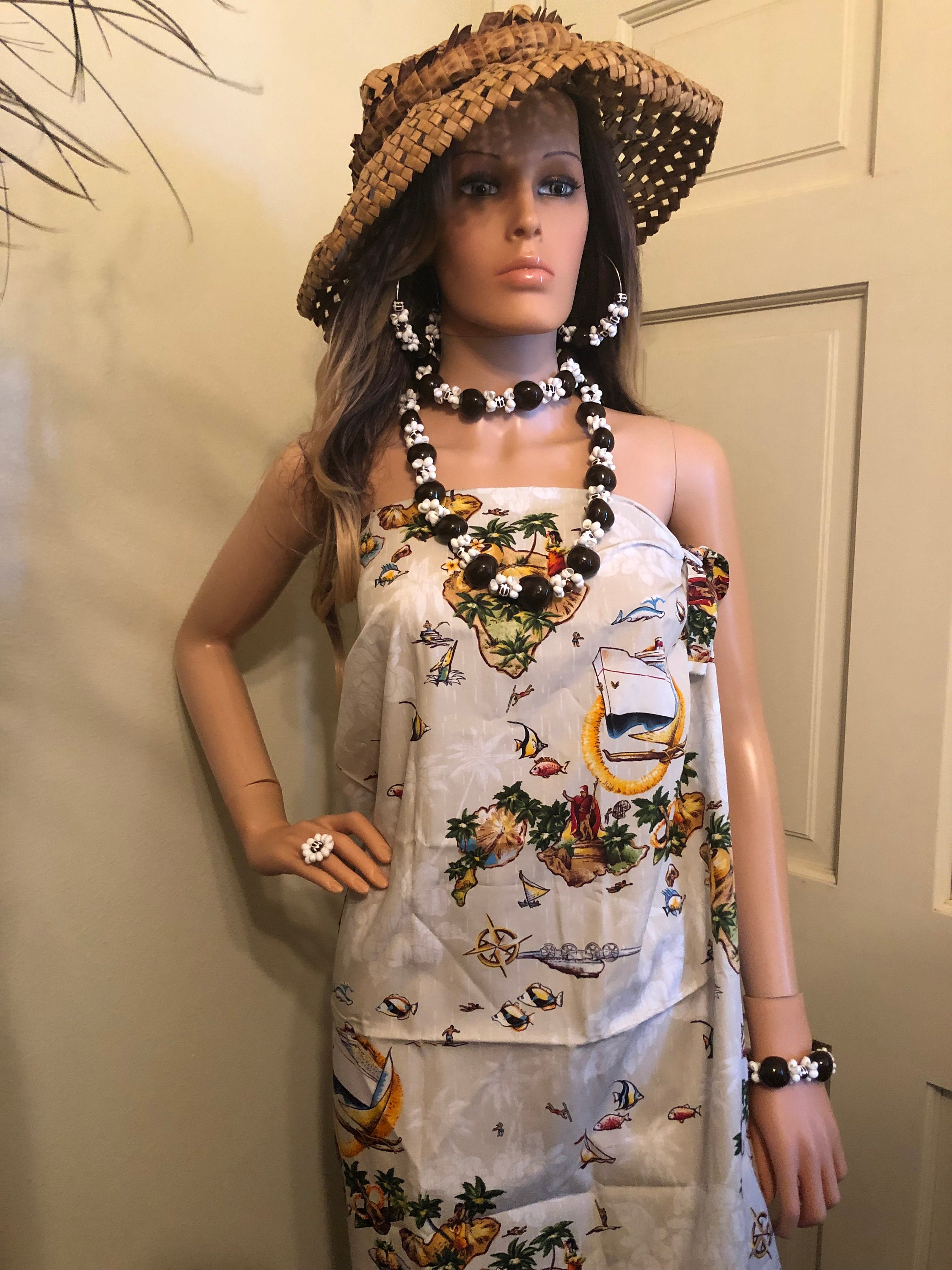 His & Hers Brown White Kukui Nut Shell Lei Setwhite Mongo - Etsy