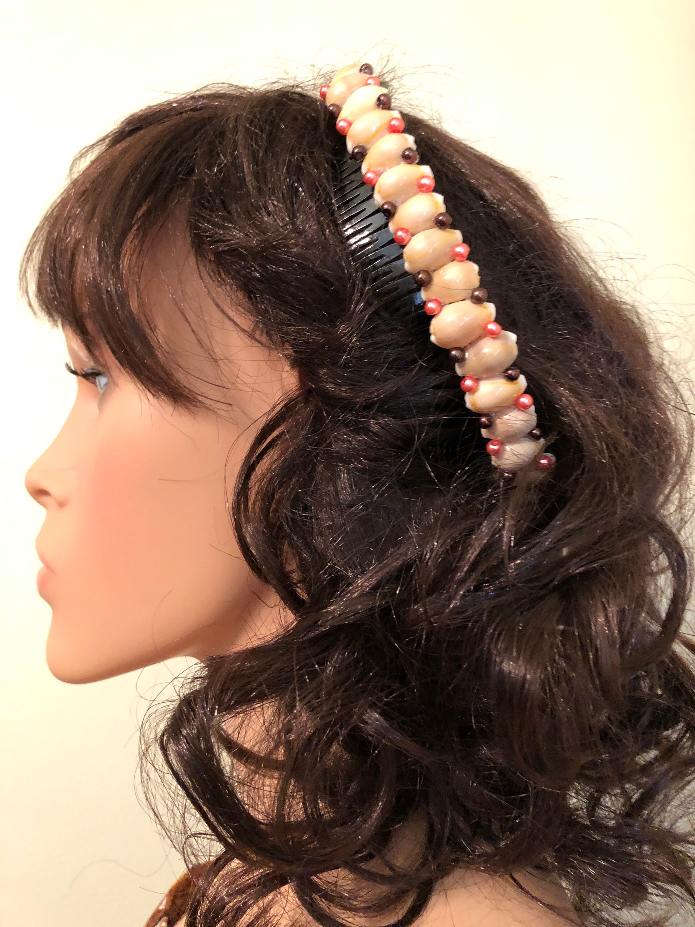 Hawaiian Earth Tone Cowry Shell Hair Comb Set,decorative Sea Shell Hair ...