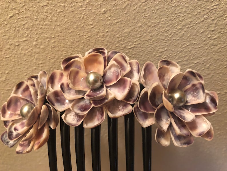 Shell French Hair Combs,peony Flower French Comb,lotis Flower French ...