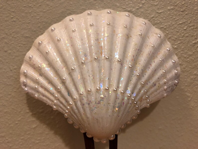 Confetti Glitter Shell Art,2 Prong Shell Hair Pick,french Polynesia ...