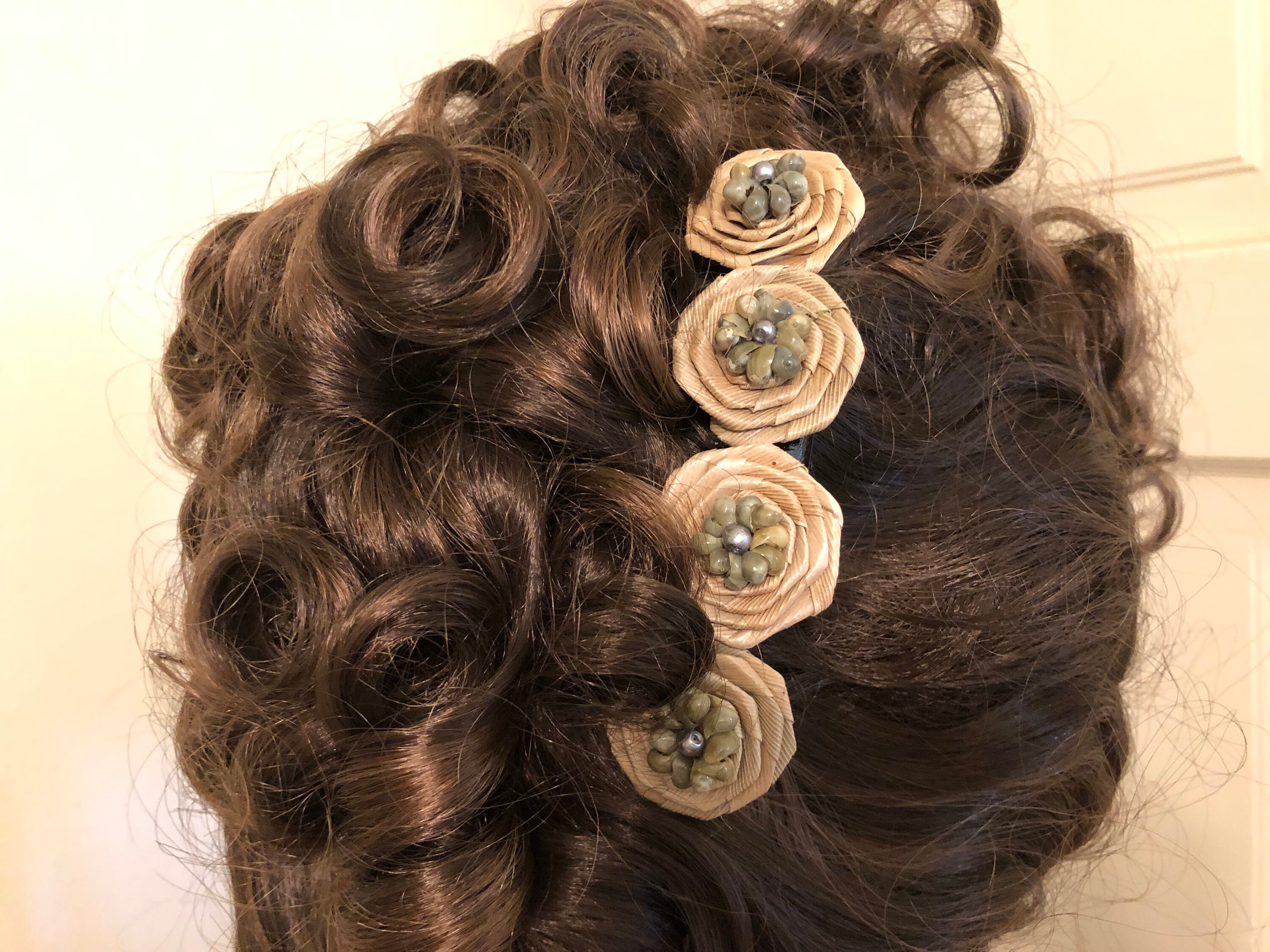 Lauhala Rosette French Combgreen Mongo Shell Hair - Etsy UK