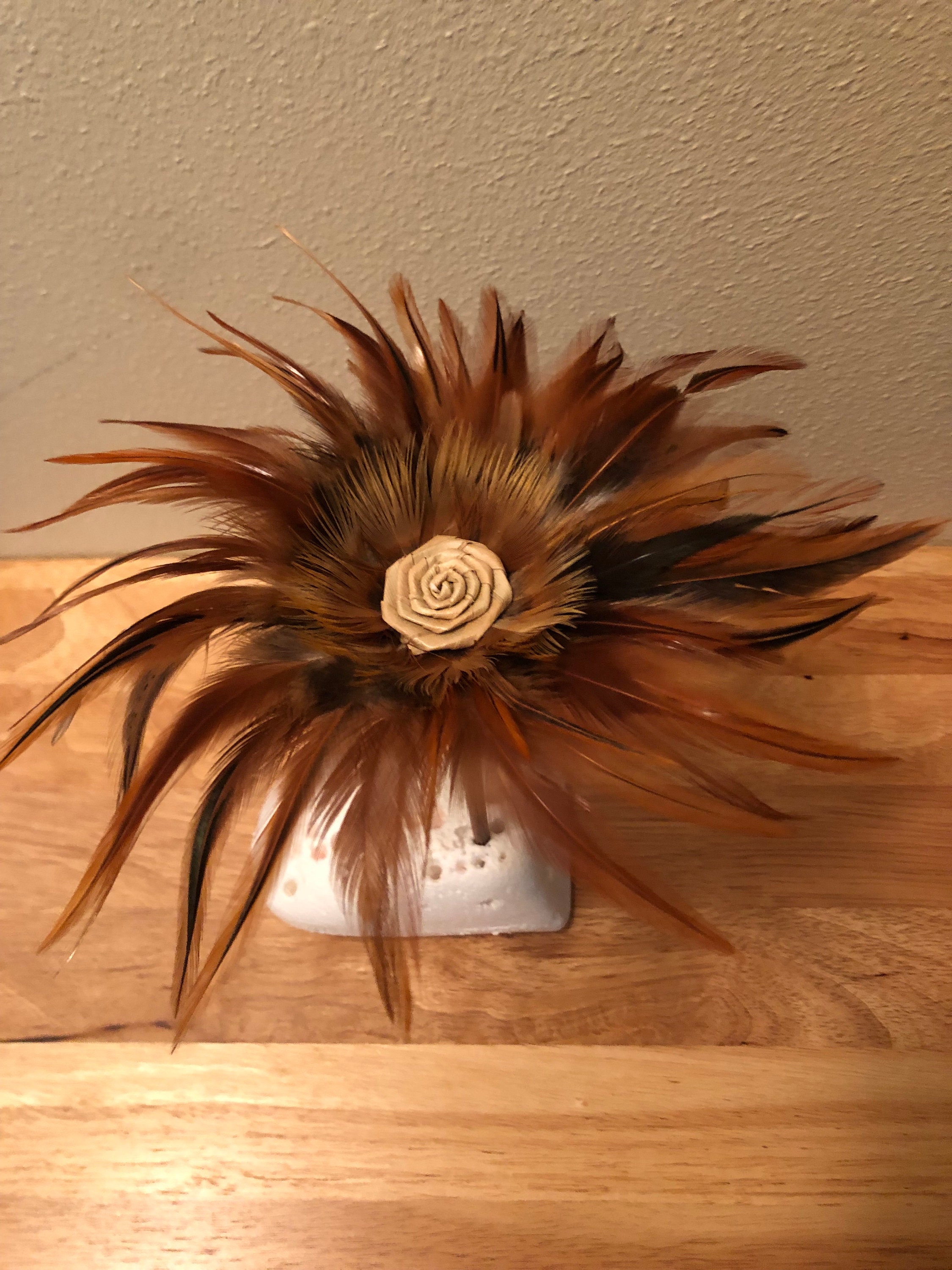 Furnace Rooster & Pheasant Plume Feather Hair Pick,hair Jewels,hair ...