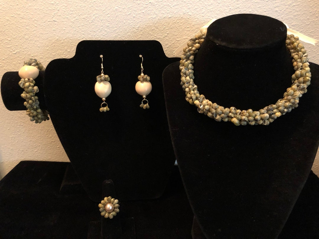 Green Mongo Shell Choker Jewelry Set,christmas Jewelry Set,wedding ...