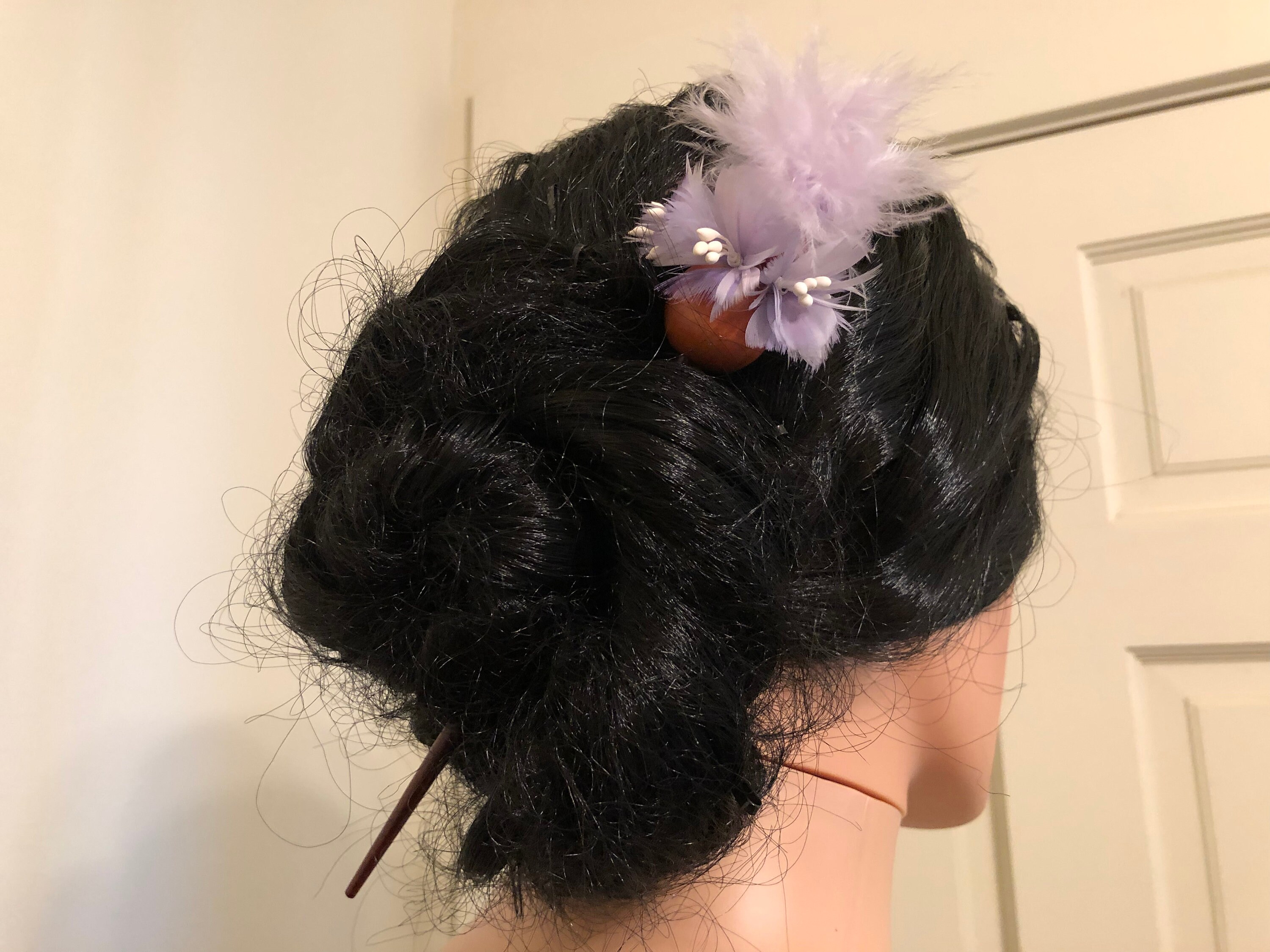 Wooden Ipu & Lavender Feather Flower Hair Pickhawaiian - Etsy UK