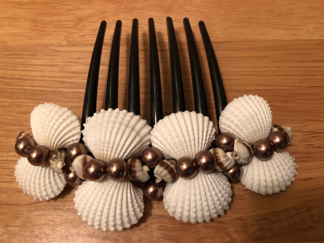 Baby Clam Shell & Chocolate Pearl French Comb,decorated French Comb ...