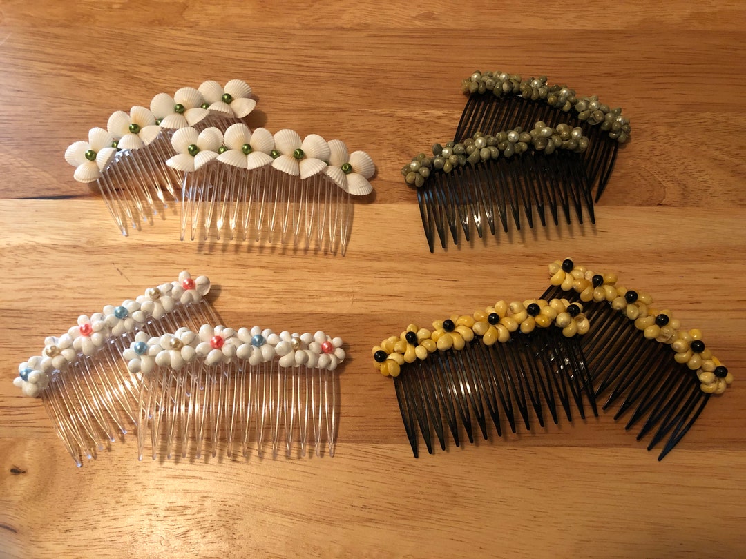 Variety Small Decorated Shell Hair Comb Set's,dainty Seashell Hair Comb ...
