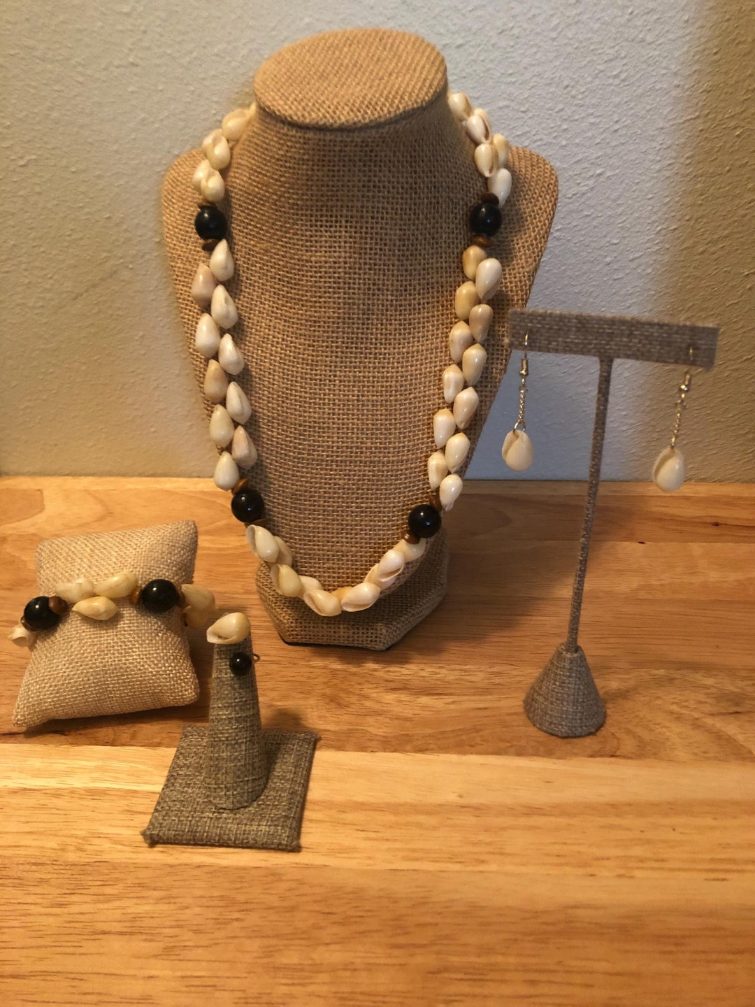 4 Pc. Small Light Yellow Cone Shell Lei Jewel Set,hawaiian Jewelry ...