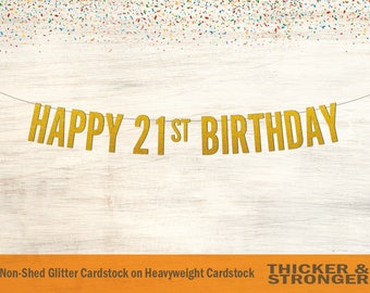 Happy 21st Birthday Banner Script Font 21st Birthday | Etsy
