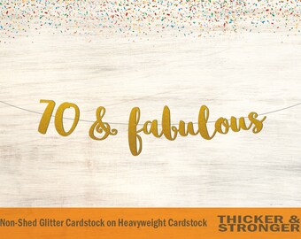 Happy 70th Birthday Banner Script Font 70th Birthday Party | Etsy