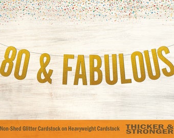 80 & Fabulous Banner Script Font 80 and Fabulous 80th - Etsy