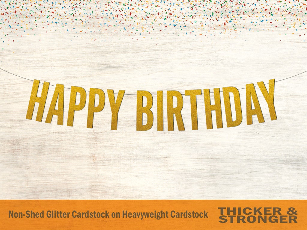 Happy Birthday Banner Block Letters Birthday Banner Happy | Etsy