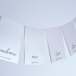 Minimalist Style One Year Photo Banner, Personalized Birthdate ...