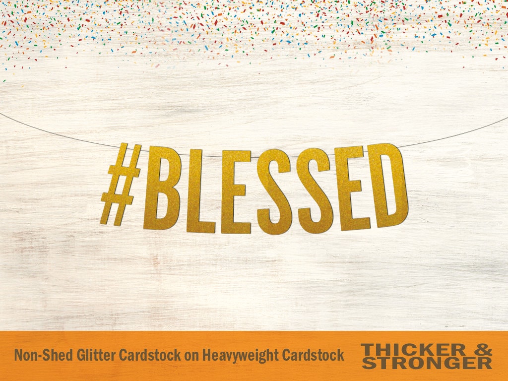 Hashtag Blessed Banner Block Letters blessed Banner - Etsy