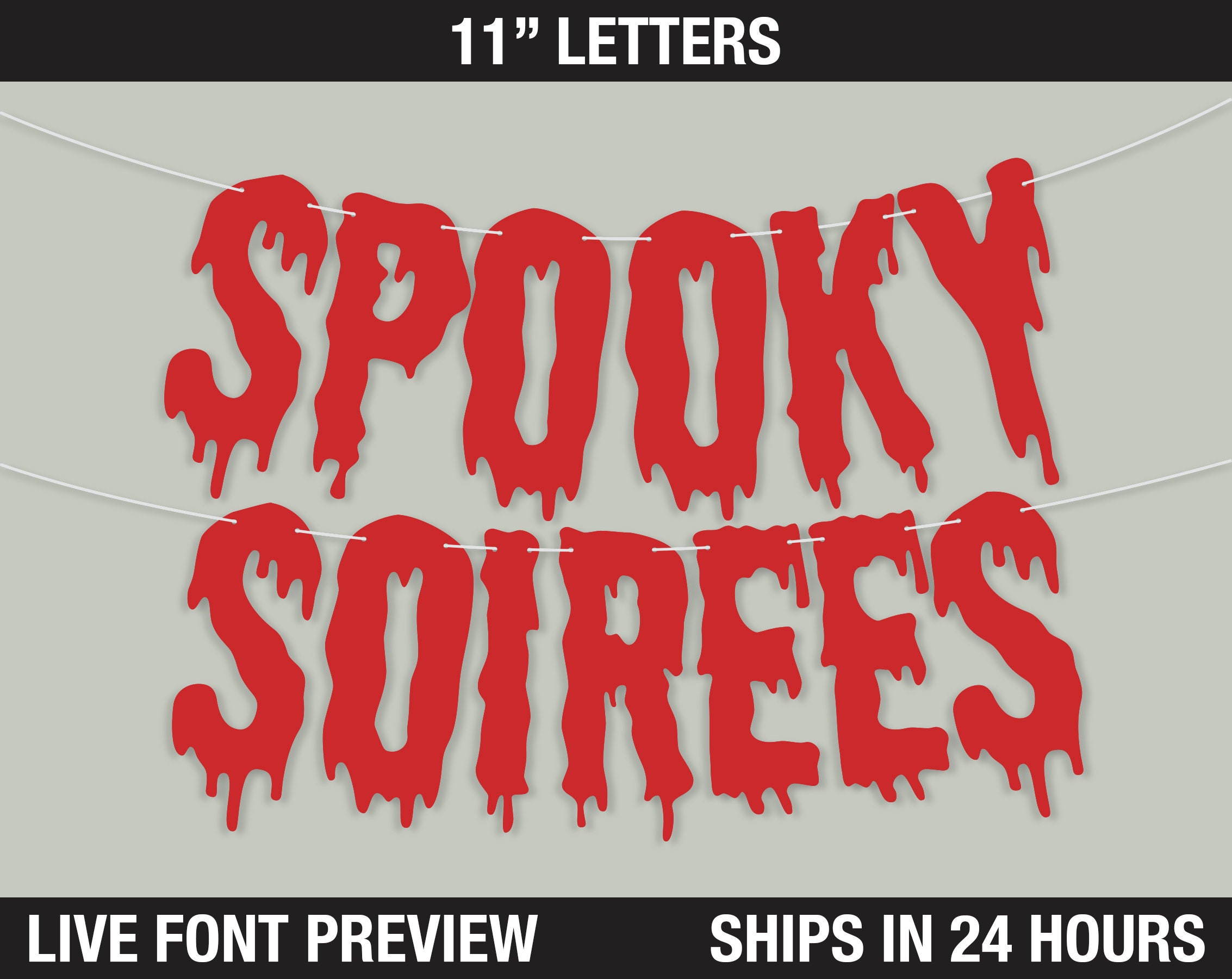 Custom Banner Spooky Style 11 Extra Large Halloween - Etsy