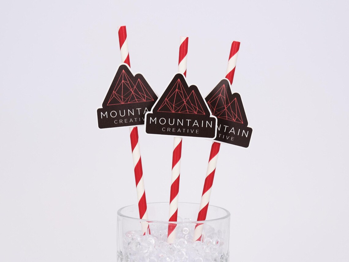 Custom Business Logo Straws - Corporate Event Swag - Company Launch ...