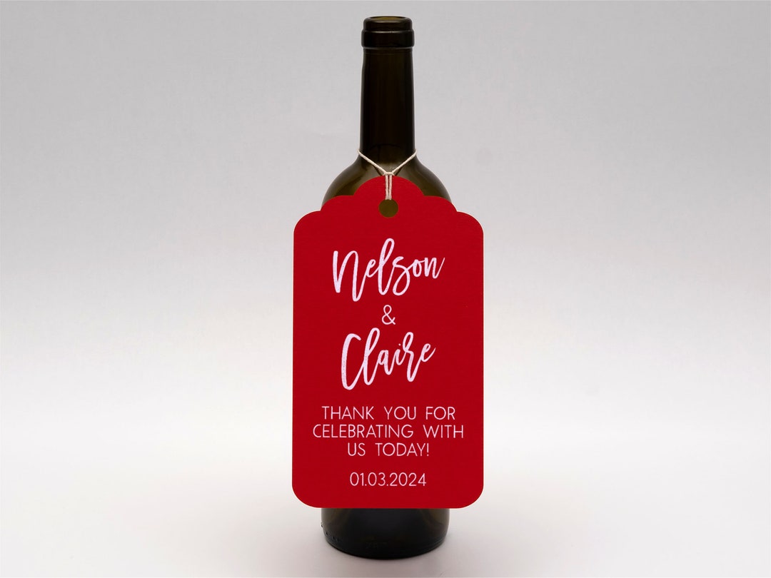 Wedding Gift Tag - Cursive Couple's Names, Thank You for Celebrating ...