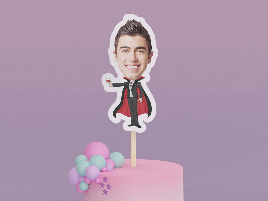 Cartoon Vampire Cake Toppers - Custom Halloween Party Cake Toppers ...