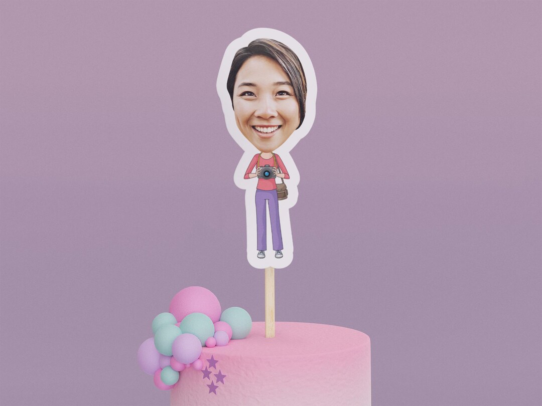 Cartoon Photographer Cake Toppers - Custom Birthday Party Cake Toppers ...