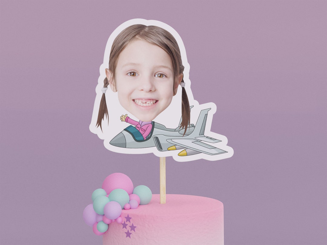 Cartoon Jet Cake Toppers - Custom Birthday Party Cake Toppers, Party ...