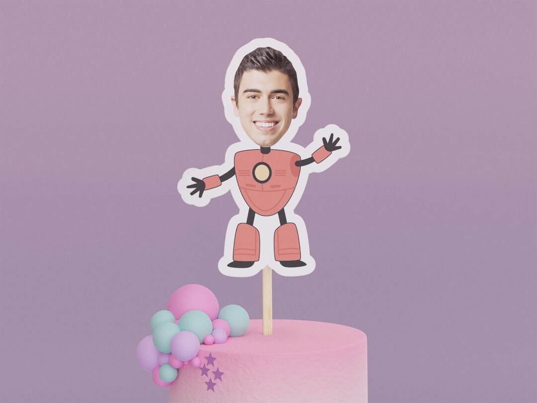 Cartoon Robot Cake Toppers - Custom Birthday Party Cake Toppers, Party ...