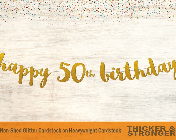 50 & Fabulous Banner Script Font 50th Birthday 50th - Etsy