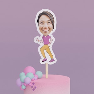 Cartoon Marathon Runner Toppers Custom Birthday Party Cake Toppers ...