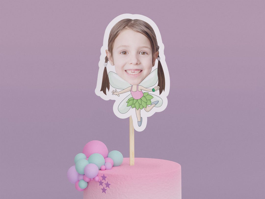 Cartoon Fairy Cake Toppers - Custom Birthday Party Cake Toppers, Party ...