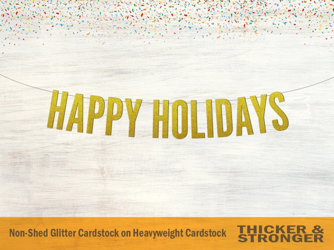 Happy Holidays Banner, Block Letters - Seasons Greeting, Christmas ...