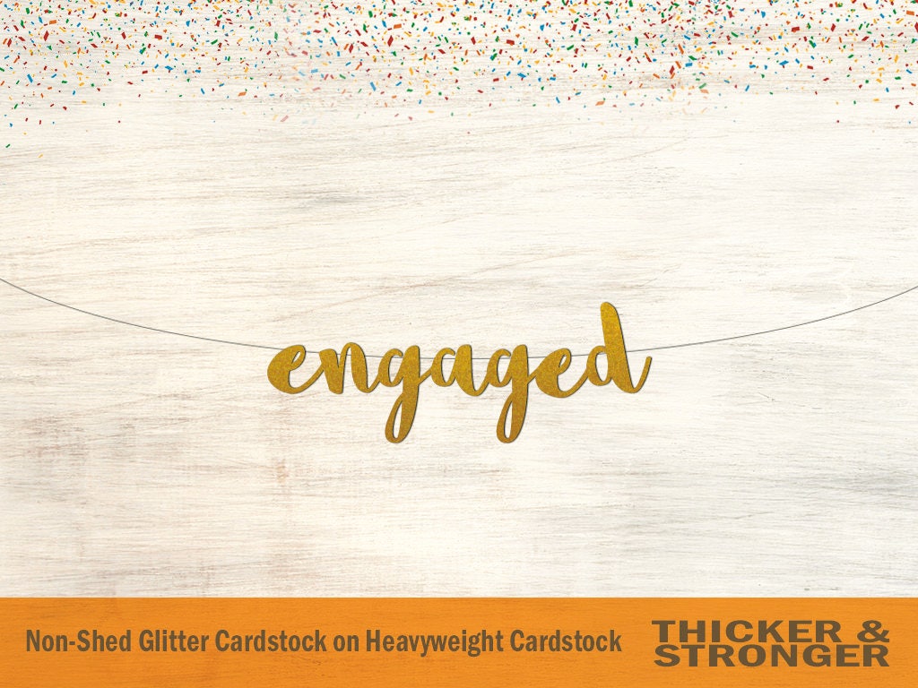 Engaged Banner Script Font Engagement Party Decor - Etsy UK