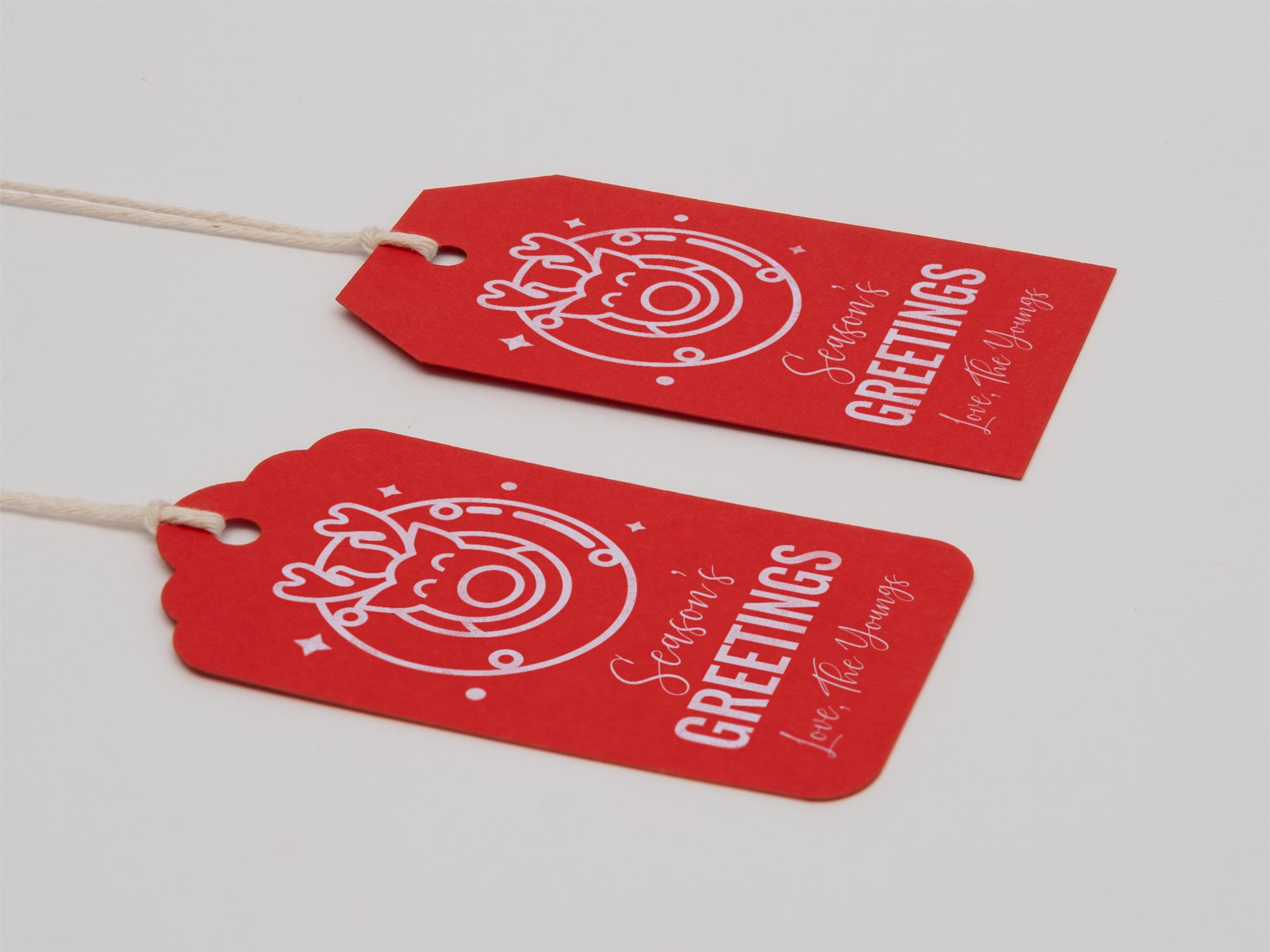 Holiday Gift Tag - Season's Greetings, Christmas, Reindeer, Printed Tag ...