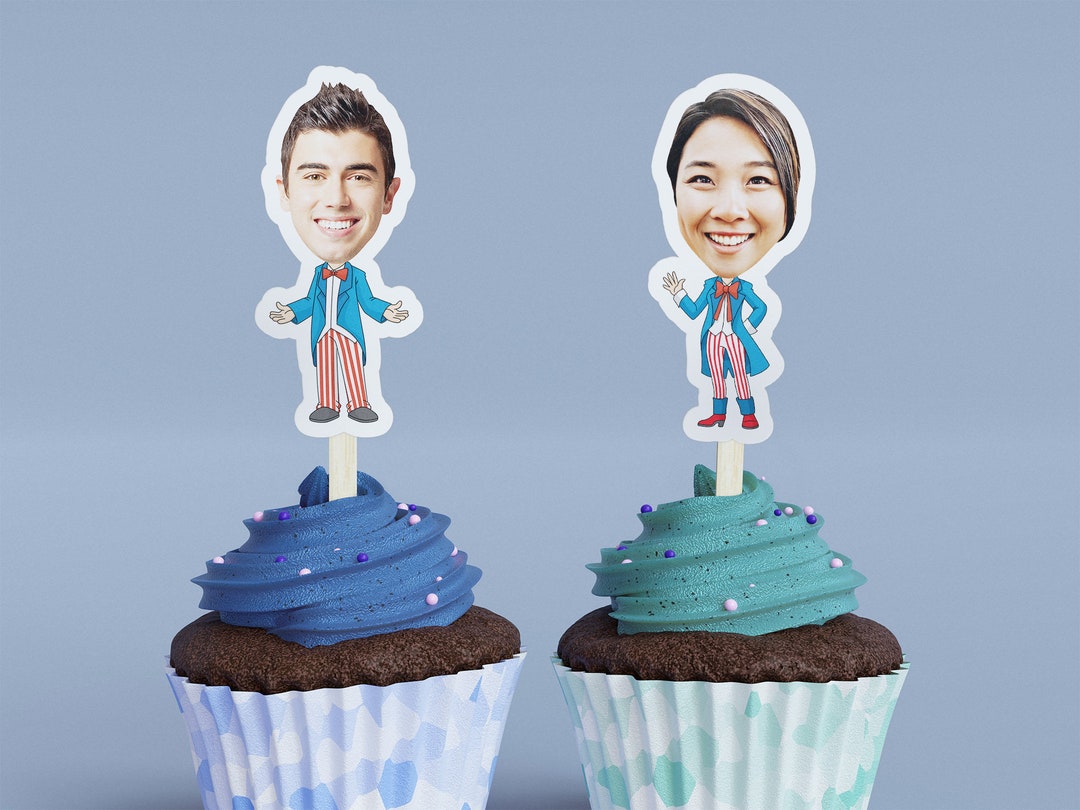 Cartoon Uncle Sam Cupcake Toppers - Custom Birthday Party Cupcake ...