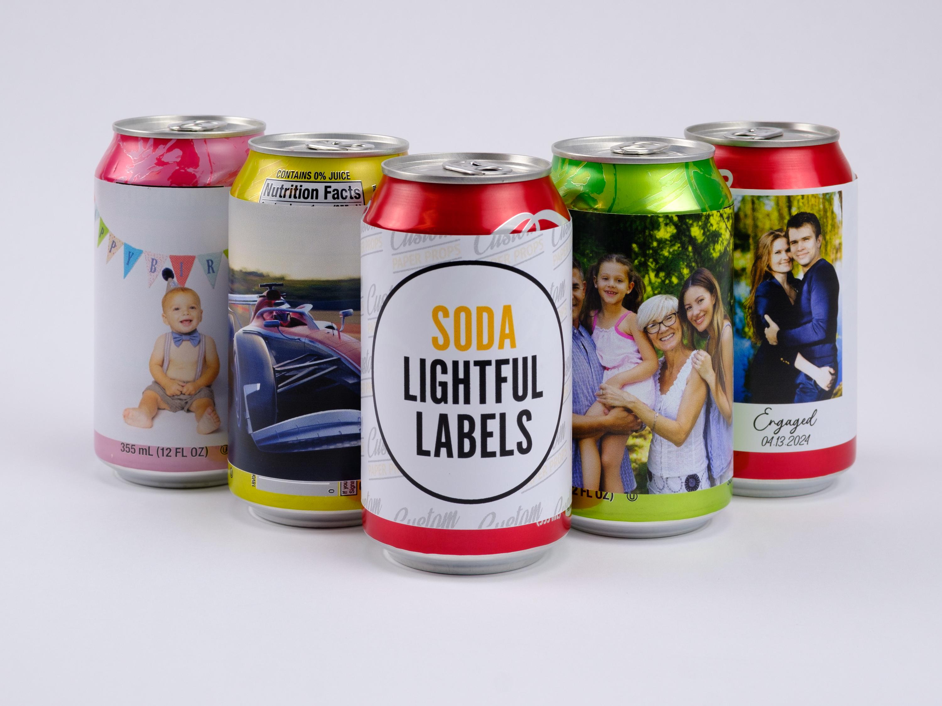 Custom Printed Soda Beer Can Label Wrapper - Vinyl Sticker, Waterproof ...