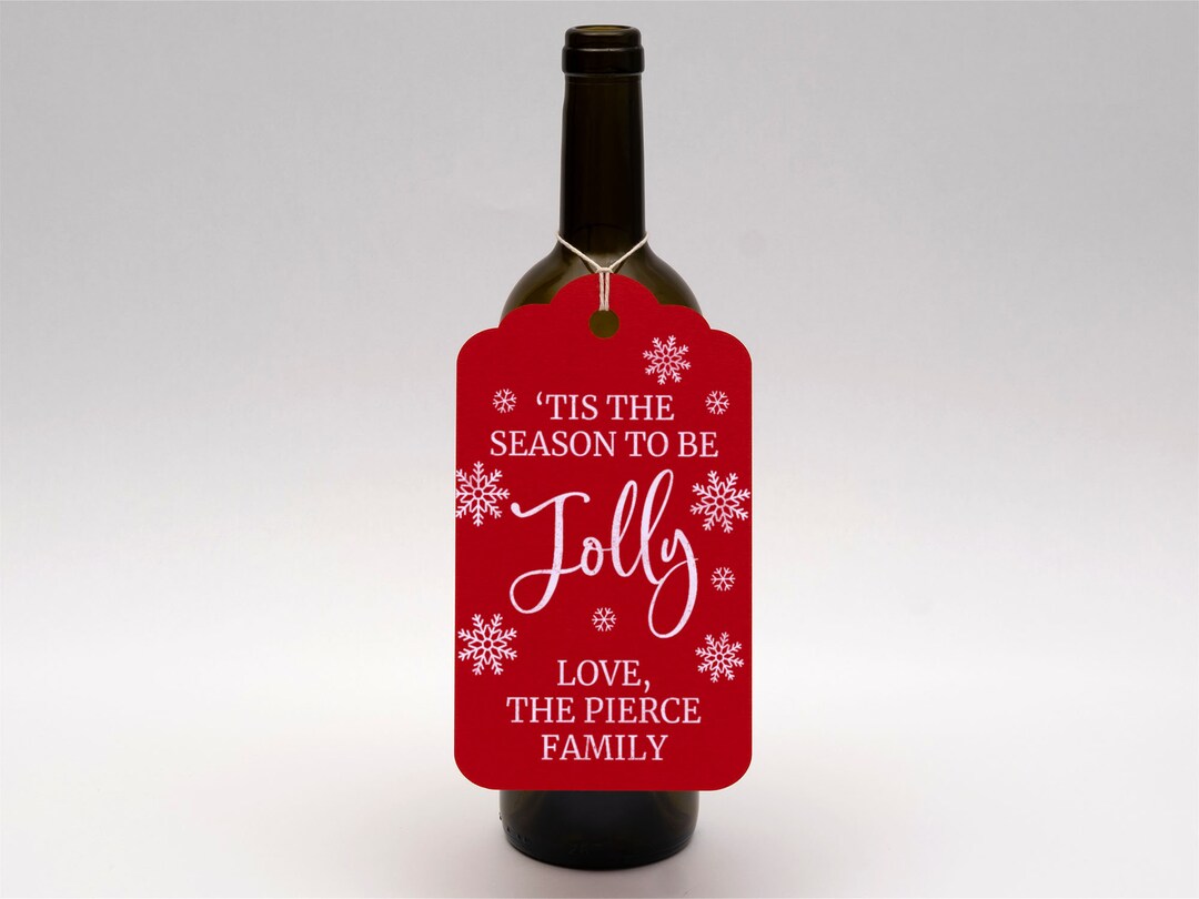Holiday Gift Tag - Tis the Season to Be Jolly, Christmas, Printed Tag ...