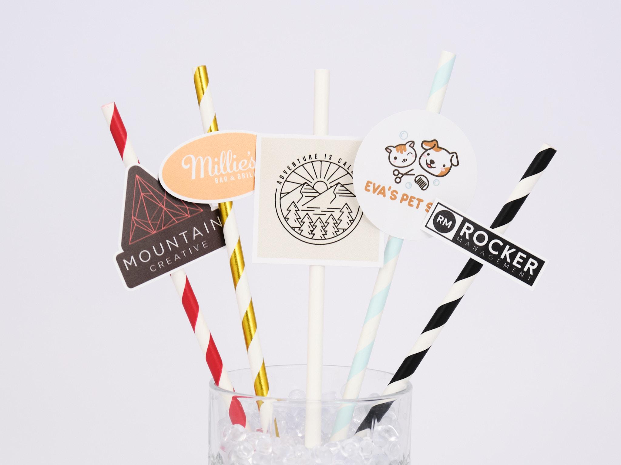 Custom Business Logo Straws - Corporate Event Swag - Company Launch ...