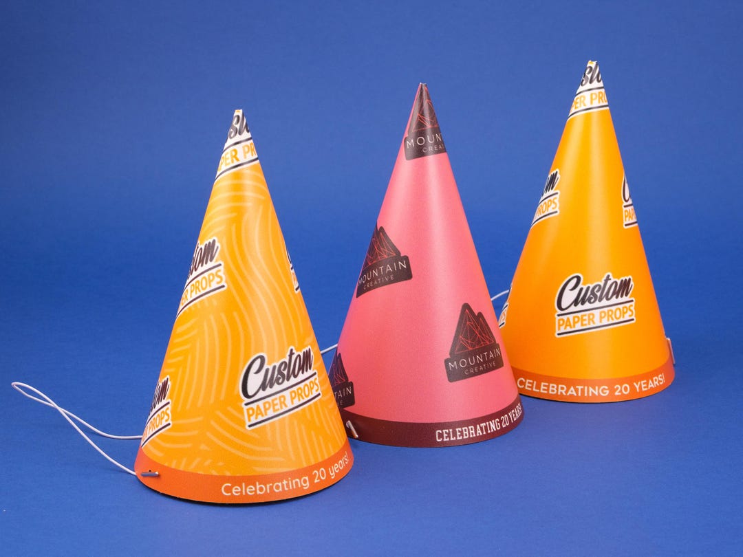 Custom Logo Party Hats - Personalized Birthday Hats With Patterns ...