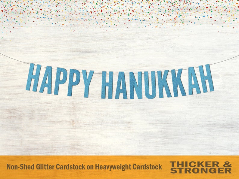 Happy Hanukkah Banner Block Letters Hanukkah Sign Hanukkah - Etsy