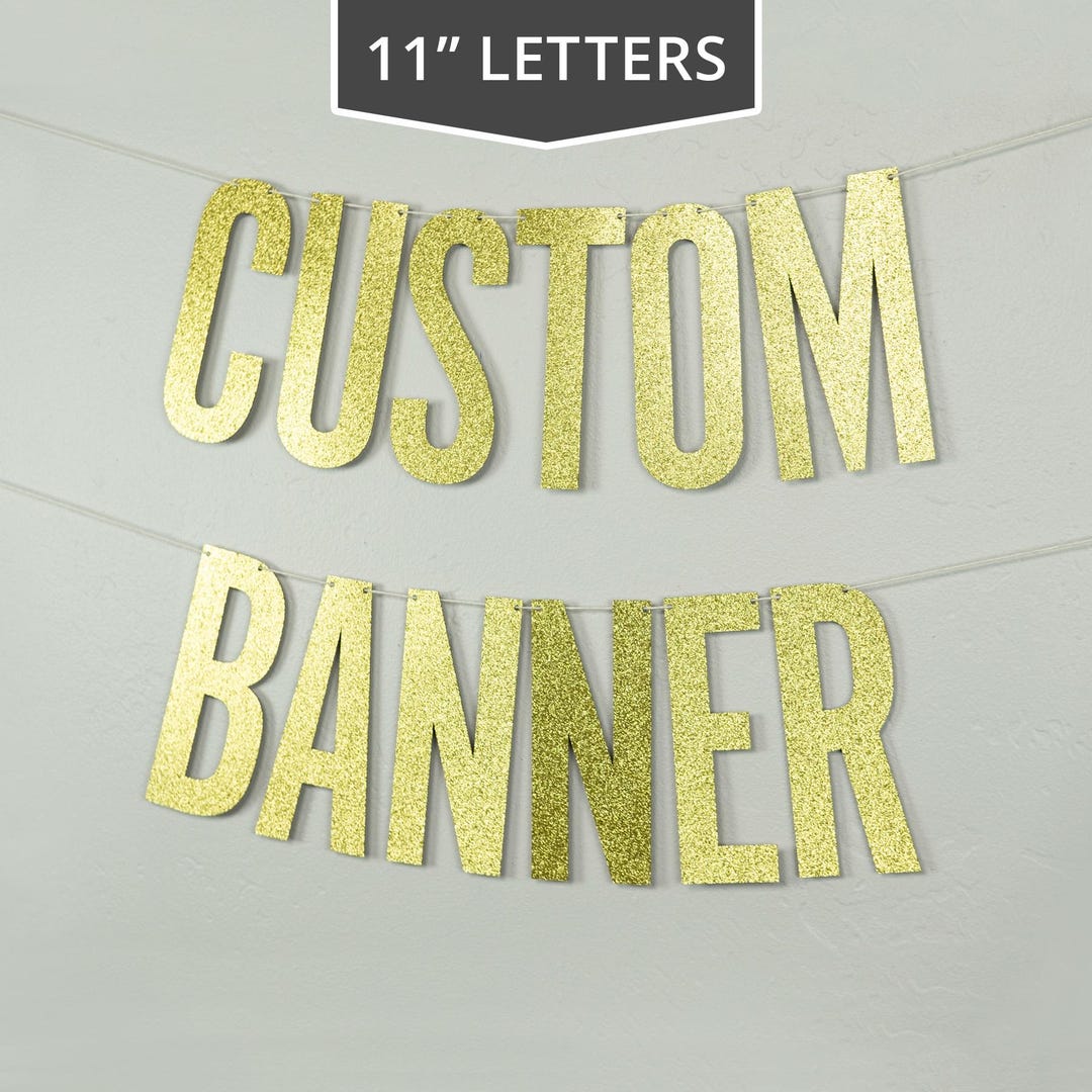Custom Banner, Narrow Block, 11" - Ginormous Size Extra Large Letters ...