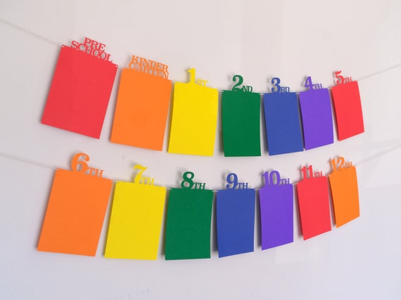 Graduation Photo Banner Rainbow Pattern High School - Etsy