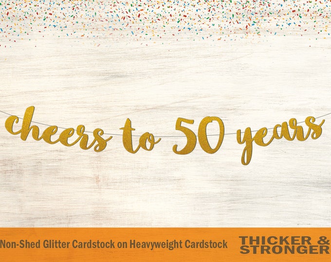 50 & Fabulous Banner Script Font 50th Birthday 50th - Etsy