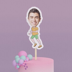 Cartoon Marathon Runner Toppers Custom Birthday Party Cake Toppers ...